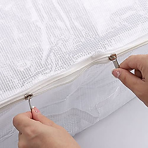 Under The Bed Storage 4 Pack Foldable Underbed Storage Containers With 3 Handles and 2 Sturdy Zippers for Blankets, Clothes, Thin Quilts, Shoes