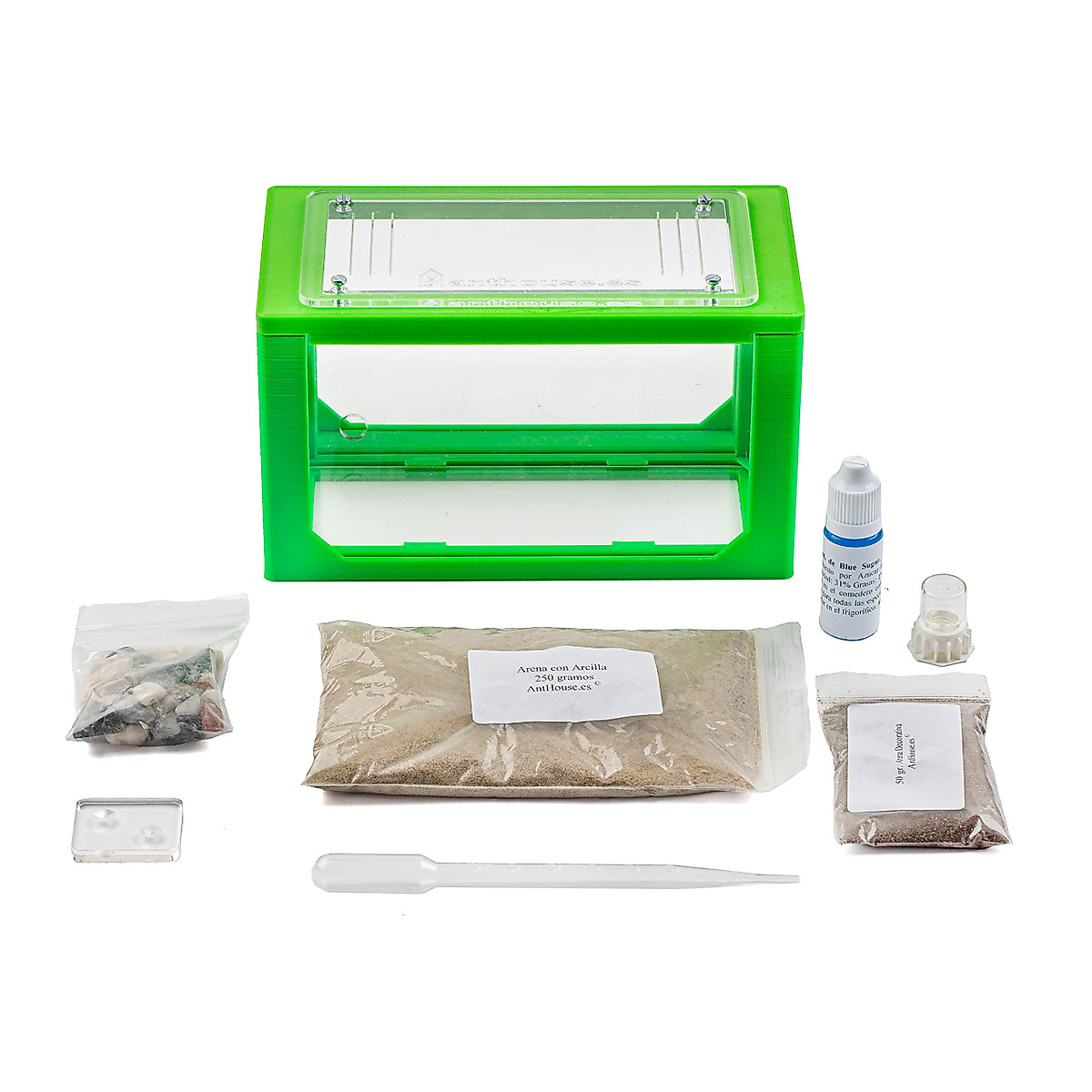 AntHouse - Natural Sand Ant Farm | 3D Green Starter Kit 7.87 x 3.94 x 3.94 in