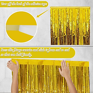 6 Pack Blue Foil Fringe Curtains Party Backdrop, 3.28 x 8.2 ft Metallic Foil Tinsel Fringe Backdrop Door Fringe for Photo Wedding Birthday Bridal Showers Graduation Theme Party Decorations.