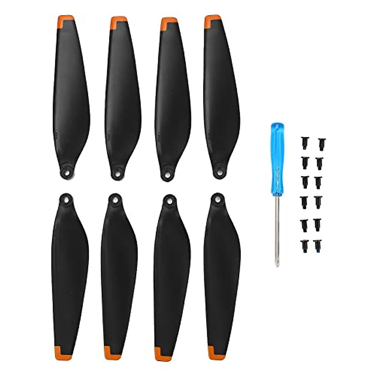 Drone Propellers, Powerful High Rigidity Drone Wing Blades PC Drone Accessories Strong and Light Pulling Force for Mini 3 (Orange Edge)