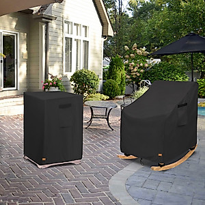 Fire Pit Cover Square Waterproof 21 Inch Outdoor Fire Column Cover, Patio Furniture Covers, 21x21x35inch Wind/fading/dust/sun Resistance, Firepit Covers Square Fire Pit Cover,Black