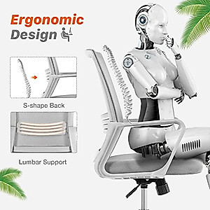Office Chair - Ergonomic Executive Mid Back Home Office Desk Chairs, Adjustable Height, Breathable Mesh