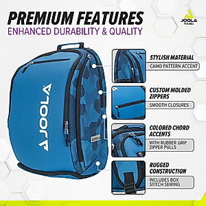 JOOLA Pickleball Bag - Vision II Deluxe Pickleball Backpack - Large Paddle Bag Fits 4 Pickle Ball Paddles & Gear - Includes Fence Hook, Extra Pockets, Ventilated Shoe Storage