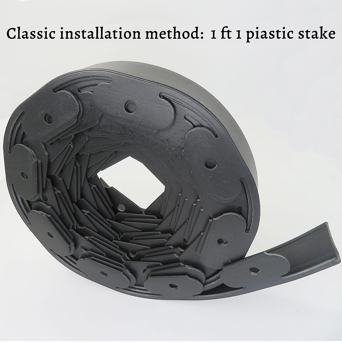 No Dig Landscape Edging - Flower Bed Lawn Garden Border Rubber Edging for Wild Flower Garden Yard (30Feet-Black)