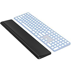 HONKID Low Profile Wrist Rest (H 0.2-0.58in) for Slim Keyboards, Made of Cool Gel and Non-Slip Rubber Base, Easy Typing and Relieve Wrist Pain, Black