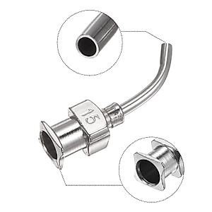 HARFINGTON 12pcs Dispensing Needles, 15 Gauge 1/2" Stainless Steel Blunt Tip 45 Degrees Bent Dispensing Needles with Luer Lock Connector for Ink Cartridges,Glue,Syringes,Woodworking