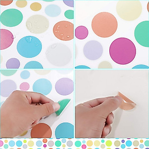 288 Pieces Polka Dots Wall Stickers Large Round Polka Dot Confetti Wall Decals Assorted Polka Dot Stickers for Baby Nursery Child Kid Boy Girl Bedroom Home Decor, 8 Sheets (Light Color)