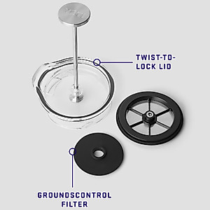 YETI Rambler 64 oz Twist-To-Lock French Press Accessory Lid with GroundsControl Filter (Lid Only)