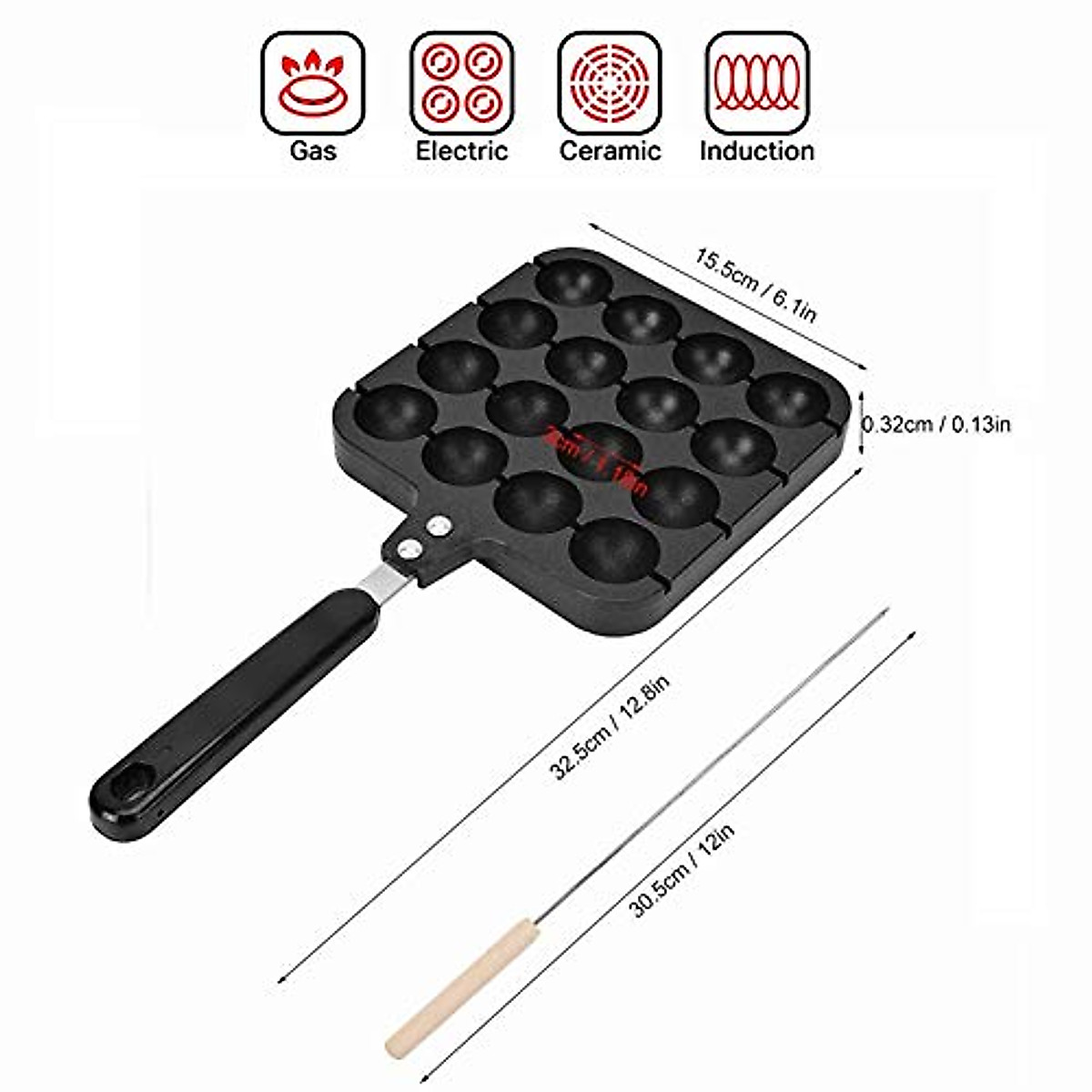 Takoyaki Grill Pan premium Material Non-Stick Plate Round Pancakes Cooking Tools Baking Mold Tray Home Kitchen Accessories