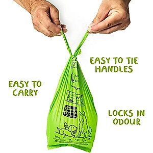 PLANET POOP Home Compostable Dog Poop Bags Extra-long with Handles 240 Un-Scented Pet Waste Bags Plastic Free, Thick Leakproof Plant-Based Doggy Bag, Cats & Dogs Pet Supplies