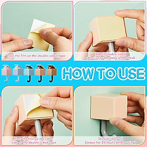 Weysat Creative Cat Key Hook (5Pcs), Cute Pet Adhesive Wall Hooks for Hat, Scarf, Towel, Bag, Waterproof ABS Material, Without Drilling, Kawaii Decorations for Home