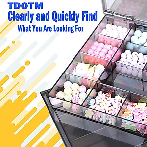 TDOTM 64 Grid Diamond Painting Storage Containers, Clear Tic Tac Bead Storage Organizers with Lids, Portable Embroidery Jewelry DIY Craft Accessories Nails Hold Boxes with Label