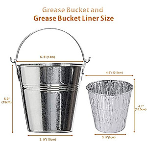 Aimuchen Drip Grease Bucket and 16-Pack Disposable Foil Liners Kits Replacement Parts HDW152 BAC407z,Compatible with Traeger Smoker Grills/Green Mountain Grill & Smokers BBQ Accessories