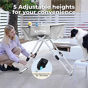 KITPLUS Elevated Dog Bath Tub, 5 Height Adjustable (28-40 in), Foldable and Portable Dog Bathing Station, Pet Wash Station for Small to Large Size Pets