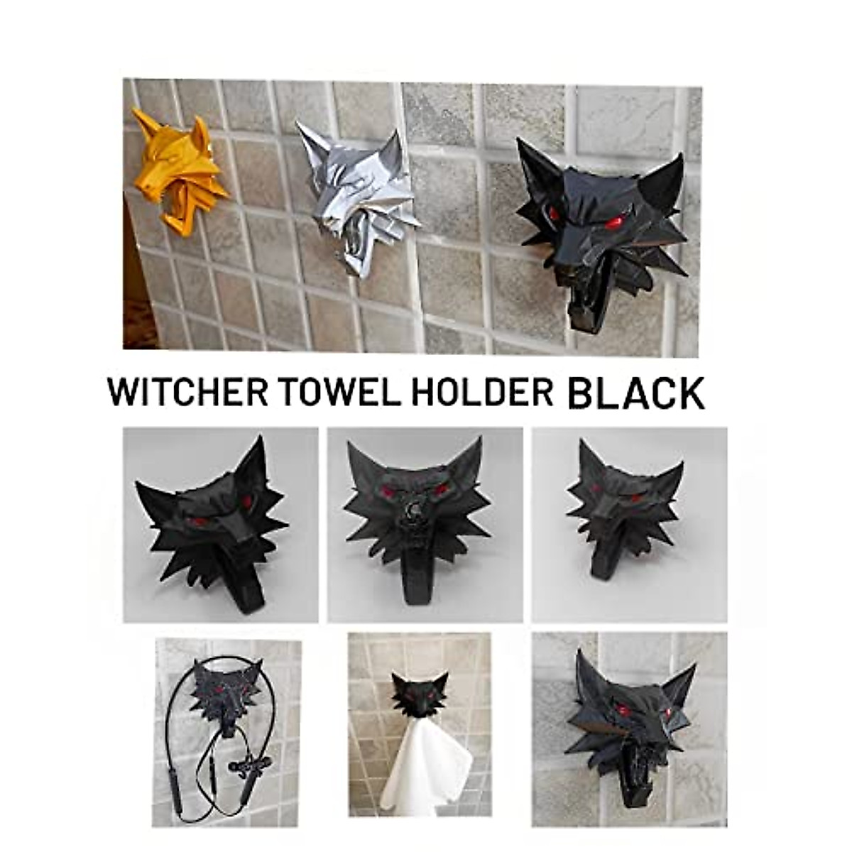 Multi-Utility 3D Printed Self Adhesive Towel Stand (Pack of 3) for Bathroom Accessories| Apron Holder in Kitchen| Headphone Holder| Keyholder (8 x 5 x 8.5) cm.