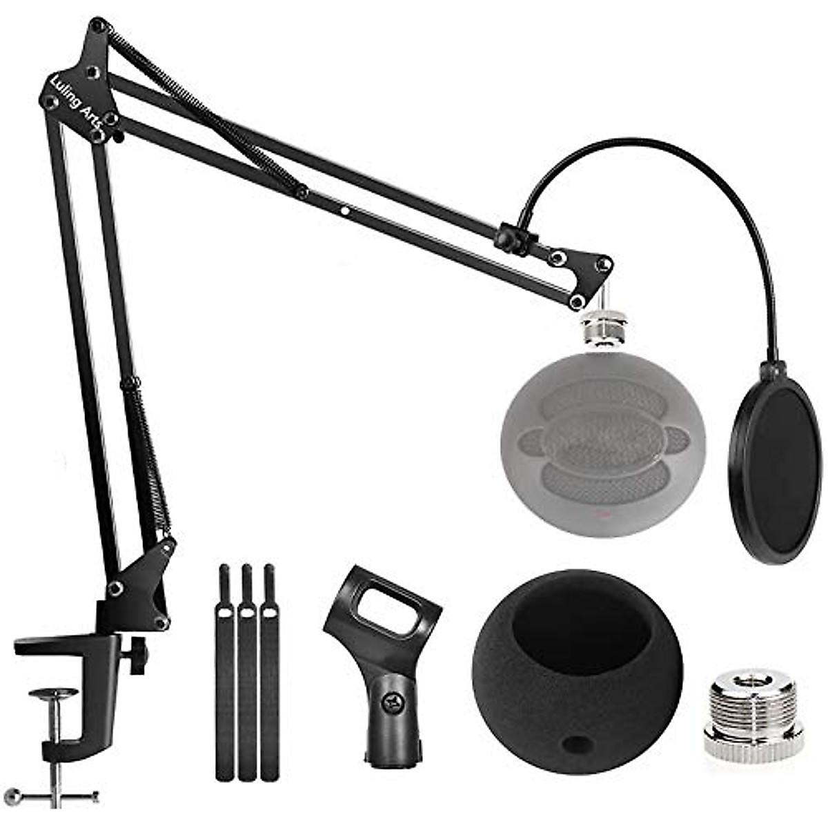 Windscreen and Dual Layered Pop Filter Heavy Duty Mic Arm,Broadcasting