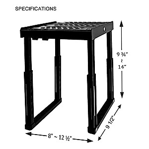 Locker Organizer Shelf， Adjustable Width and Height , Ideal Locker for School, Office, and Gym Lockers (Black)