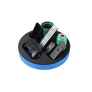 Polar Whale Couch Drink Holder Blue and Black Refreshment Tray for Sofa Bed Floor Car RV Lounge TV Room Durable Foam 4 Compartments with Game Controller Slot 13.75 Inches Wide