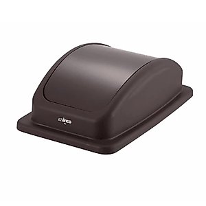 Winco Cover for PTC-23B, Medium, Brown, Plastic, Manual-Lift, Trash Can