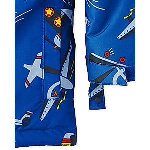 The Children's Place baby boys And Toddler Boy Heavy 3 in 1 Winter Jacket, Wind, Water-resistant Shell, Fleece Inner Down Alternative Coat, Blue Airplanes, 4T US