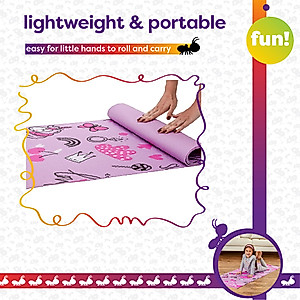 Antsy Pants Kids Yoga Mat - Yoga Mat for Kids, Yoga Mats for Home Workout, Travel Yoga Mat, Sturdy Workout Yoga Mat Non Slip, Size 60” x 24”, 3mm Thick Free of Toxic Phthalates, Pink Unicorn