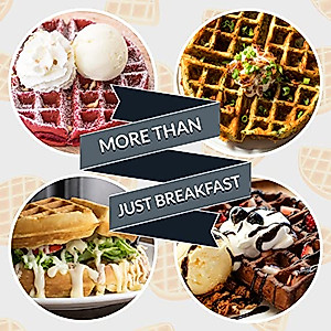 Nostalgia HomeCraft 7 inch Round Stainless Steel Electric Belgian Thick Waffle Maker, Non Stick, Die Cast Aluminum, Easy to Clean