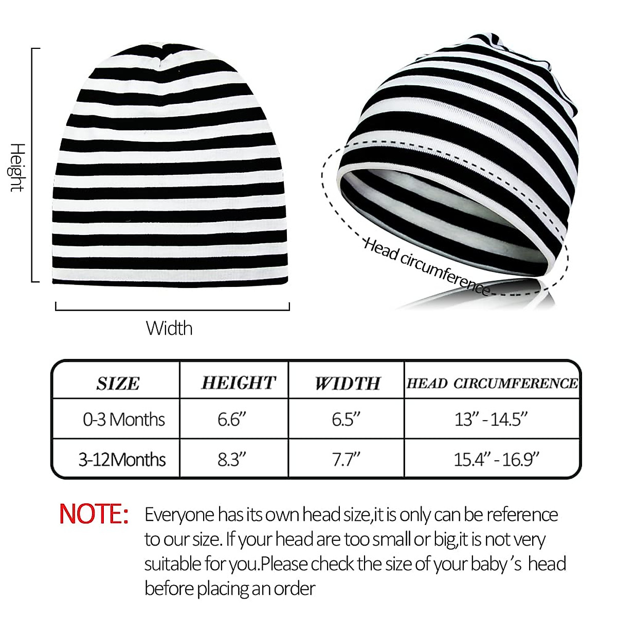 AIPESL 4 Pack Soft Cotton Newborn Hats, Unisex Cute Infant Beanie Caps for Baby Multicolour