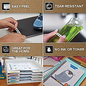 DYMO - DYM16952 Authentic LetraTag Labeling Tape for LetraTag Label Makers, Black Print on Clear pastic Tape, 1/2'' W x 13' L, 1 roll (16952)