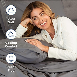 Extra Deep King Fitted Sheet - Hotel Luxury Single Fitted Sheet Only - Easily Fits 18 inch to 24 inch Mattress - Ultra Soft, Wrinkle & Fade Free w/Extra Deep Pockets - Breathable & Comfy - Dark Grey