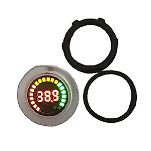 Taidacent Diameter 30mm Round Volte Meter Lithium Batteries DC Power Supply Tester Lead Acid Li Battery Waterproof Voltage Gauge (12V 3 String Li Battery Red Display)