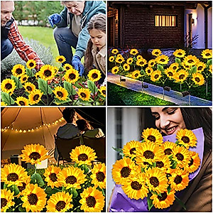 KOOPER Solar Lights Outdoor Garden Decor - Upgraded 3 Pack Solar Garden Lights with 9 Sunflower Lights, Waterproof Solar Outdoor Lights Auto ON/Off Solar Decorative Lights for Garden, Patio, Backyard