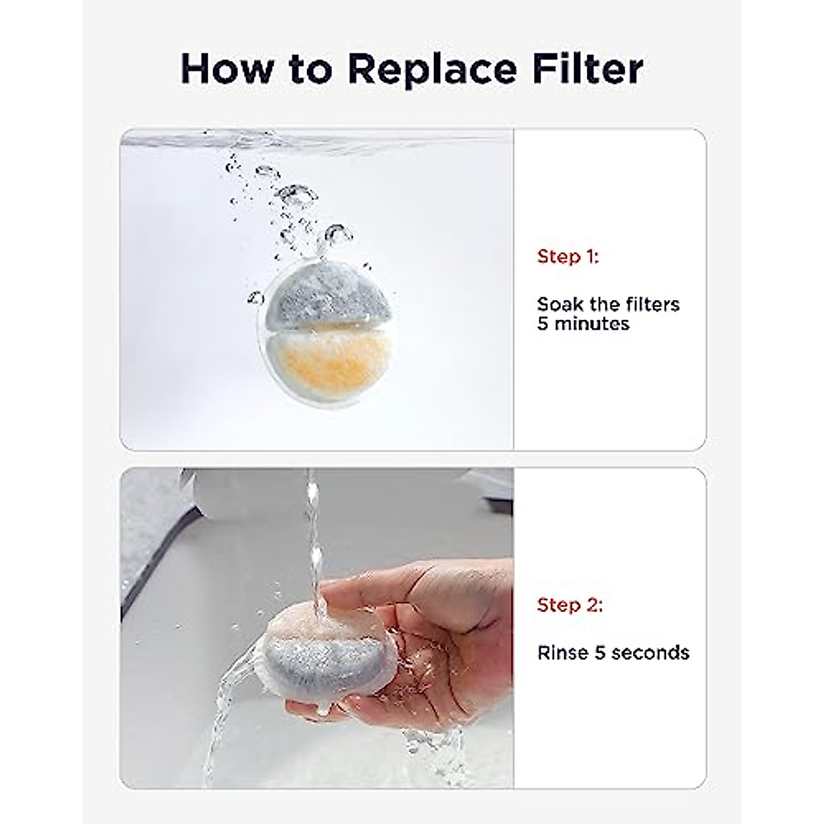 FEELNEEDY 12 Pack Cat Water Fountain Filter & 6 Pack Pump Sponges & 6 Pack Sound-Absorbing Sponges, Pet Water Fountain Filter for 84 fl oz/2.5L Cat Water Fountain (F-016B)