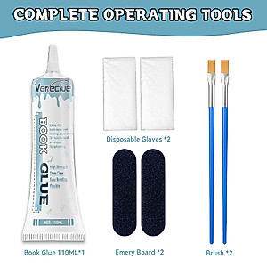 Book Glue, 110ml Flexible Book Binding Glue, Dries Clear Bookbinding Glue, Strong Book Glue Binding Repair, Paper Glue for Bookbinding and Book Repair, Scrapbooking, Paper Crafts, Collages