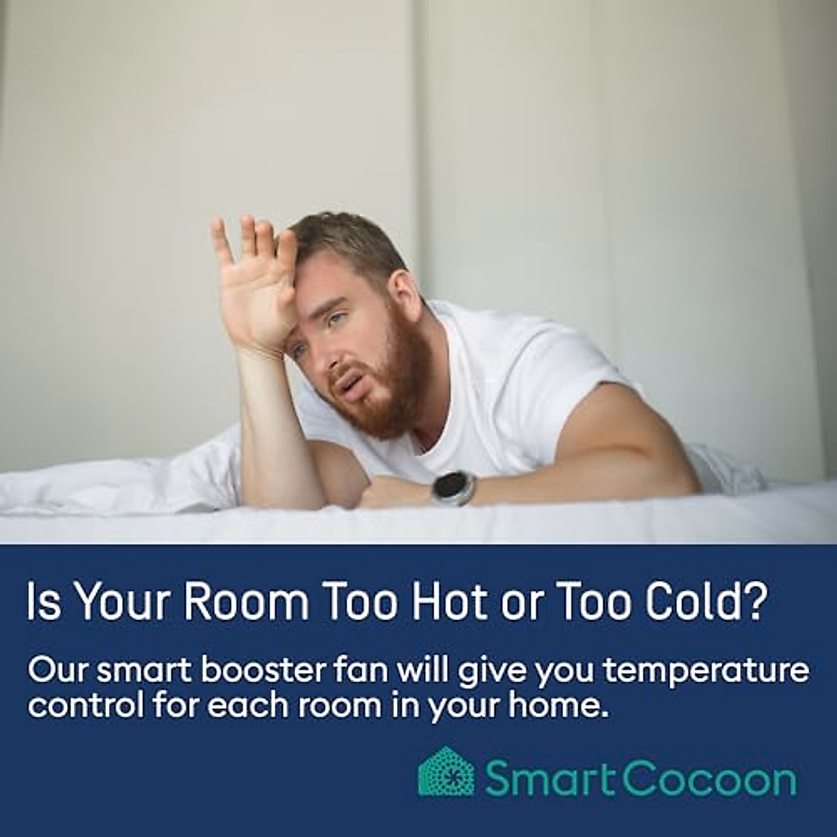 SMARTCOCOON 3"X10" Intelligent Booster Fan System - Integrates With Ecobee & Nest Smart Thermostats - Increase Airflow to Bedroom & Syncs To Your HVAC System - Renter Friendly Floor Fan For Vent