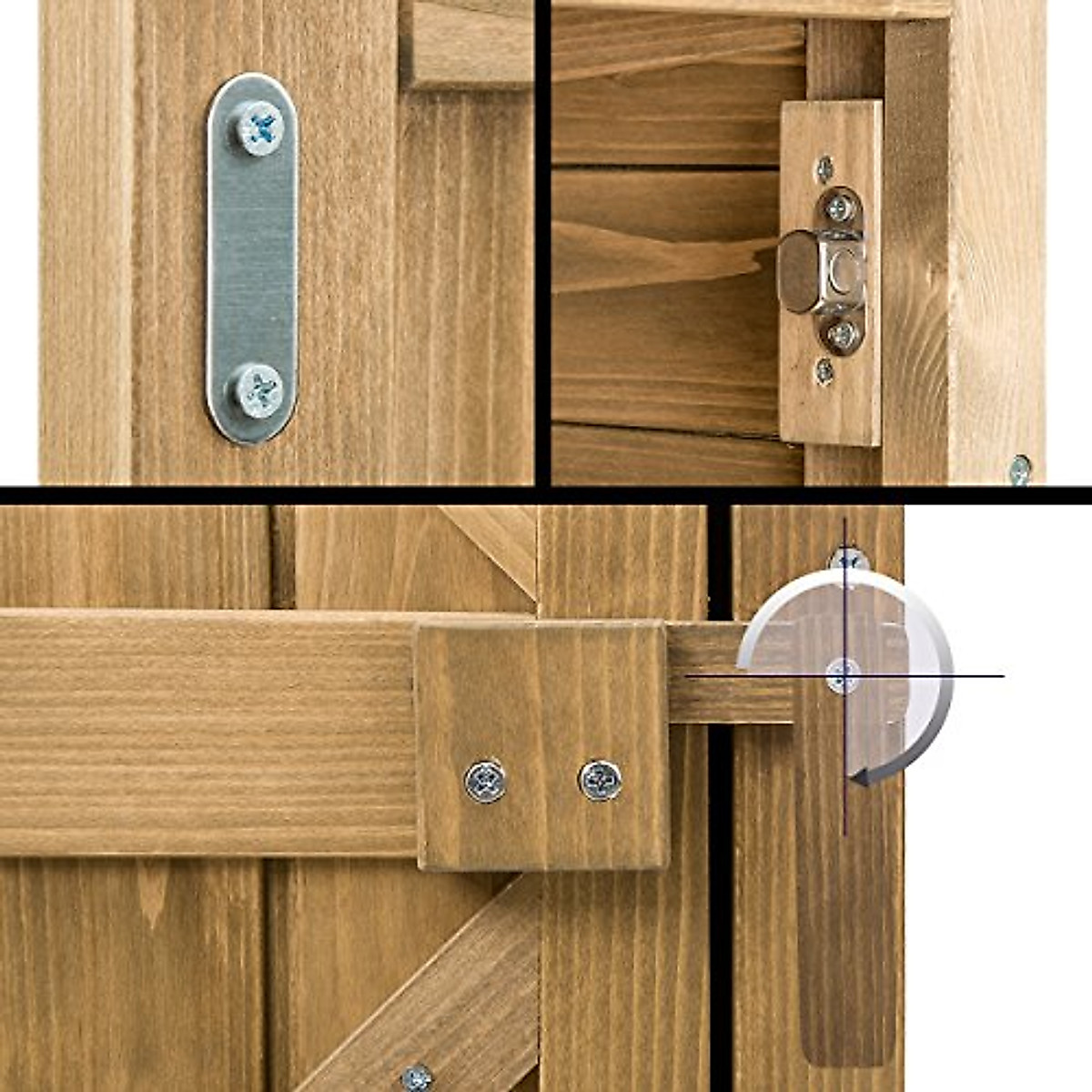 Outdoor Storage Cabinet, Wood Garden Shed with Detachable Shelves, Outside Tool Shed, Vertical Organizer Cabinet with Lockable Doors for Outside, Storage Sheds for Garden and Yard (Brown)