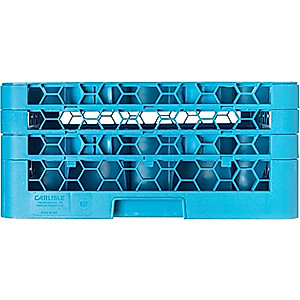 Carlisle FoodService Products RW20-214 OptiClean NeWave Polypropylene 20-Compartment Glass Rack with 3 Extender, 19-3/4" Length x 19-3/4" Width x 8.72" Height, Blue (Case of 2)