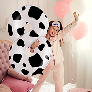 40 Inch Cow Print Number 50 Balloons Jumbo 50 Foil Party Balloons for 50th Birthday Party Decorations, 50th Anniversary Event Decor Supplies