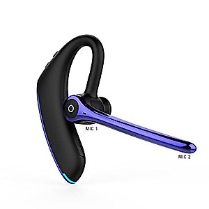 Lymoc Wireless Earbuds,Dual Mic Bluetooth Earpiece Headset 5.1 Trucker Handsfree Earphones for Cell Phones ENC Noise Cancelling CVC8.0 Headphone 16 Hours Talktime for Business/Driving/Office-
