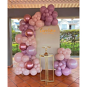 Purpple And pink Lavender Balloon Garland Kit Arch Dusty Light Pastel Voilet for Birthday Baby&Bridal Shower Wedding Engagement Bachelorette Anniversary Taro Paste Dusky