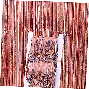 Abaodam 8 pcs rain Curtain Prom Photo Props Baby Decor Tinsel Backdrop Curtain Party Supplies Birthday Decorations Backdrop Curtains Tassel Rose Gold Metal Wreath Decorate The pet