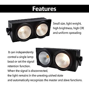 V-Show 200w led Stage par, Stage COB par,LED Blinder 2Head Light Warm White 3000K, 2 Eyes Wash LED, for Wedding Christmas Party Theater