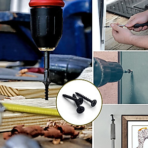 FASTENER TREE #6x1-1/4 Drywall Screws Coarse Thread Bugle Head Black Phosphate for Drywall, Wood and Furniture 100PCS