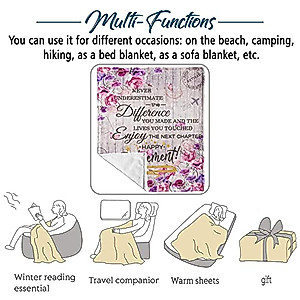 Retirement Gifts for Women 2022 Blanket 60"×50", Happy Retirement Gifts for Nurses Teachers Mom Wife Female, Retired Gifts for Women, Farewell Gifts for Coworkers Boss, Funny Retirement Throw Blankets