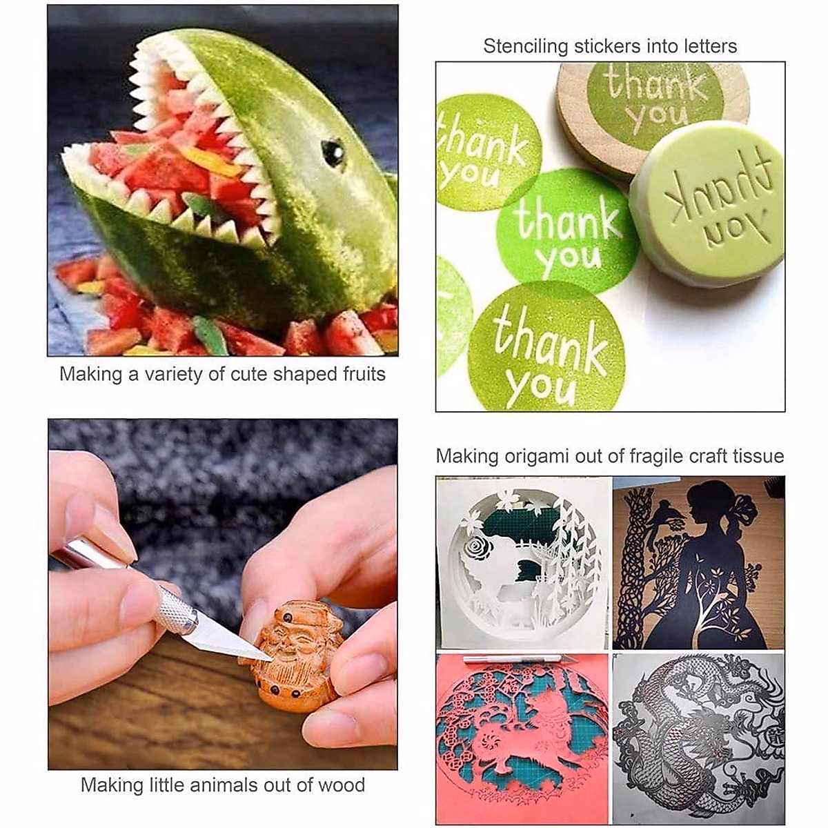 DIYSELF 1 Pcs Craft Knife Hobby Knife with 11 Pcs Stainless Steel Blades Kit, 1pcs Steel 15MM Ruler for Art, Scrapbooking, Stencil(Blue)