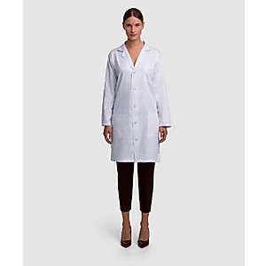 Professional Unisex 100% Cotton Lab Coat for Men and Women, Multiple Pockets, Classic Fit, Snap Closing, 40" Length (L)