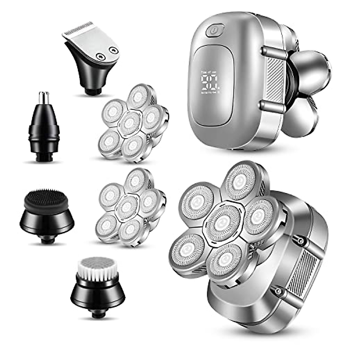 Roziaplus Head Shaver for Bald Men Electric Shavers Upgrade Rotary Shaver Best Close Shaver for Man Rechargeable Bald Mens Razor Multifunctional Electric Razors Wet & Dry Shaved Bald Shaver