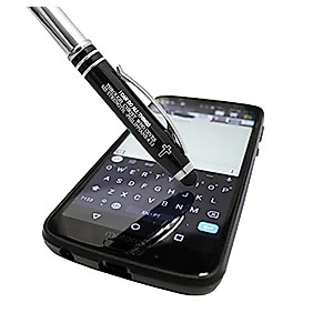 Philippians 4:13 Christian Gift Pen with Engraved Inspirational Bible Verse -"I Can Do All Things Through Christ Who Gives Me Strength" - Religious 3-in-1 Scripture Jesus Pen with LED Light and Stylus