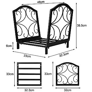 Eletorot 17 Inch Small Firewood Rack Indoor/Outdoor,Decorative Fire Log Holder for Fireplace,Fire Pit,Heavy Duty Wood Rack,Wood Stove Accessories