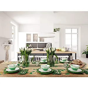 yuboo St Patrick Day Table Runner, Embroidered Shamrock Table Runnr Linen Burlap for Farmhouse Rustic Spring Decorations,13 x 72