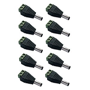 10 Male 12v DC Power Jack Adapter Connector for Led Strip CCTV Camera